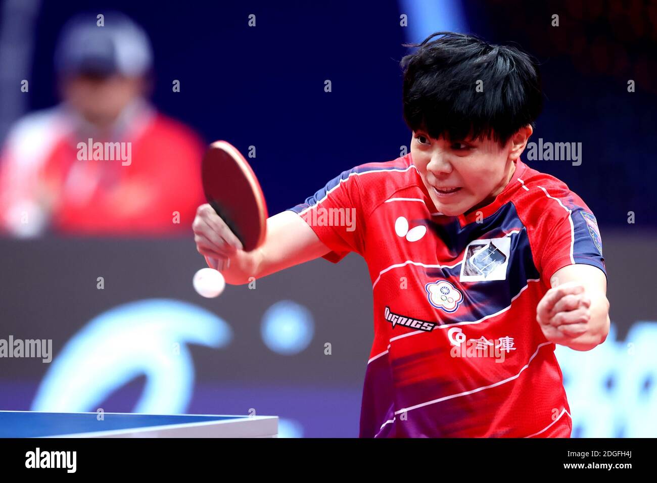 Taiwanese table tennis player Cheng I-ching plays against Puerto Rican ...