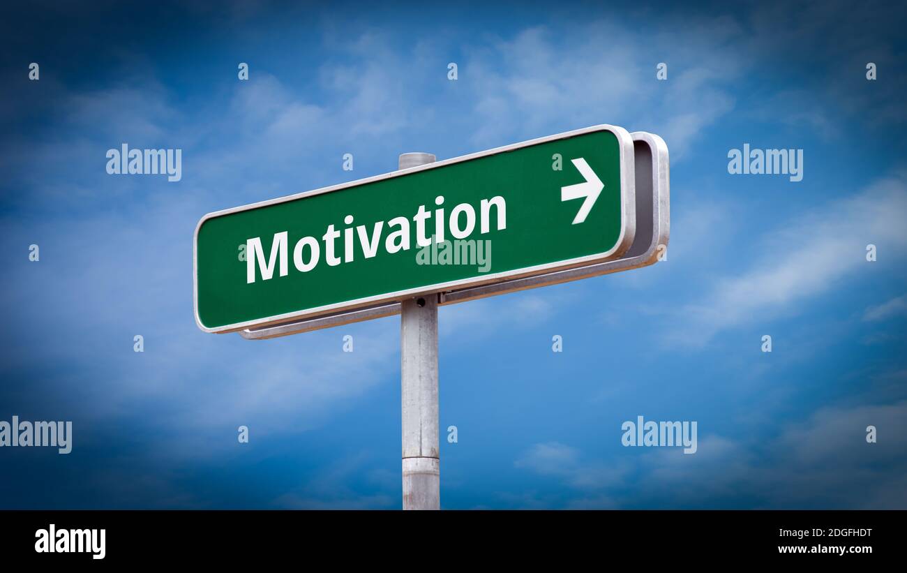 Street Sign the Direction Way to Motivation Stock Photo - Alamy