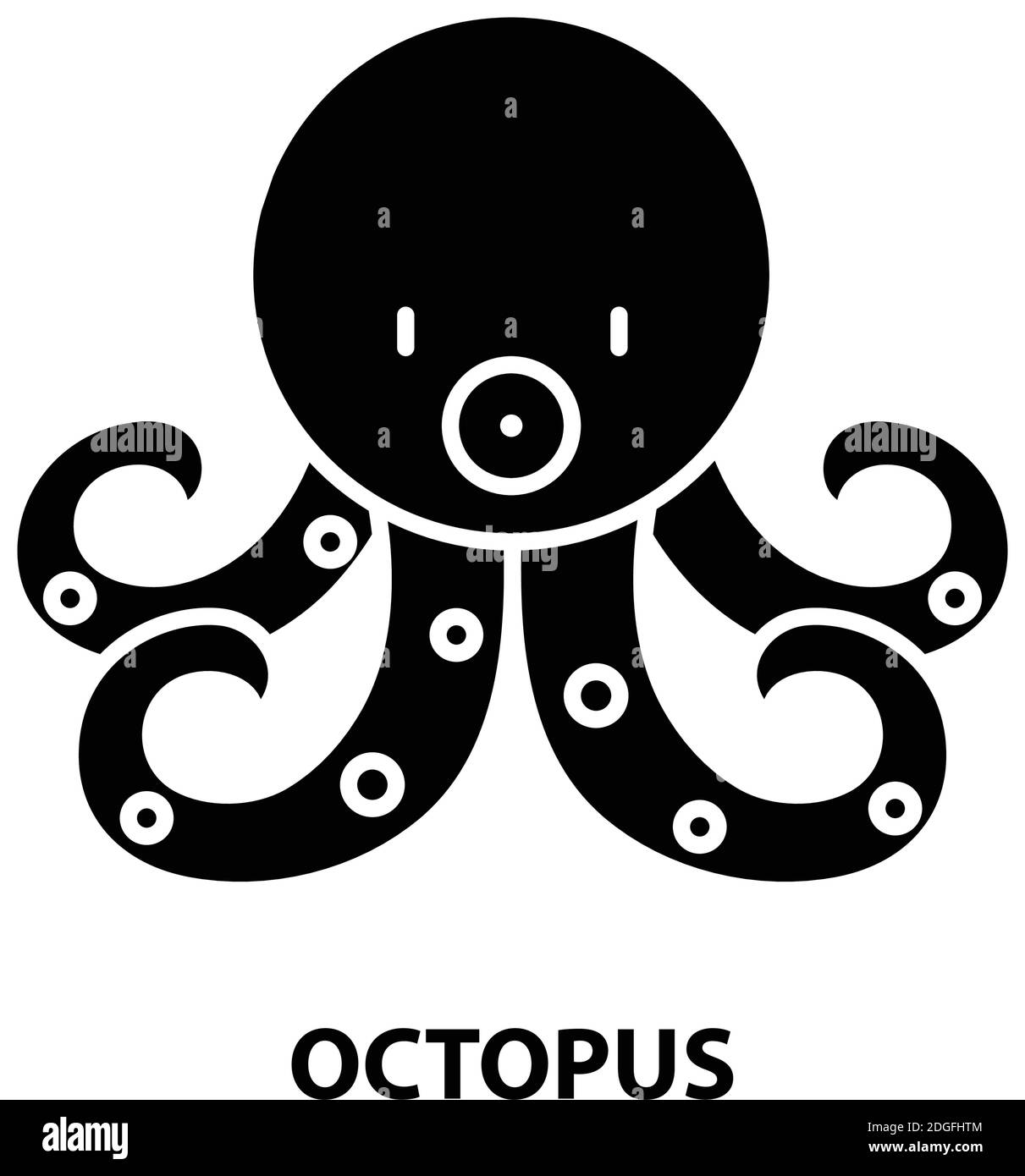 octopus symbol icon, black vector sign with editable strokes, concept ...