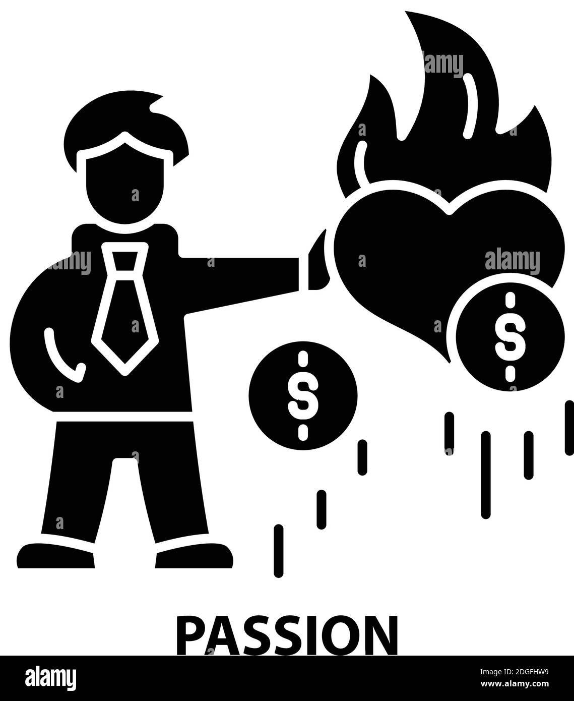 passion icon, black vector sign with editable strokes, concept ...
