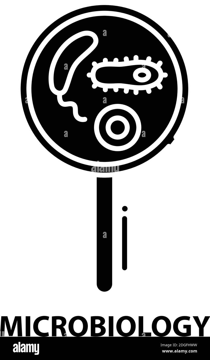 microbiology icon, black vector sign with editable strokes, concept ...