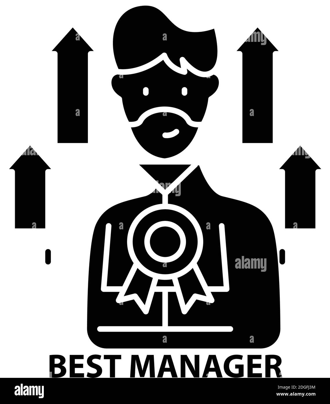 best manager icon, black vector sign with editable strokes, concept ...