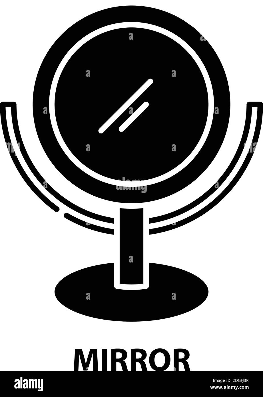 mirror icon, black vector sign with editable strokes, concept ...