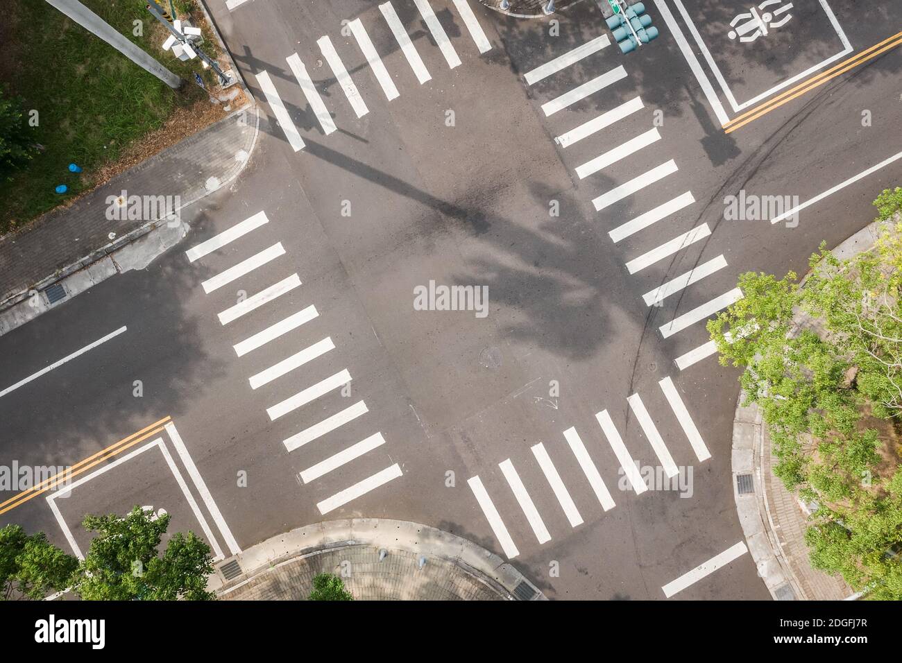 Aerial view of street intersection Stock Photo - Alamy