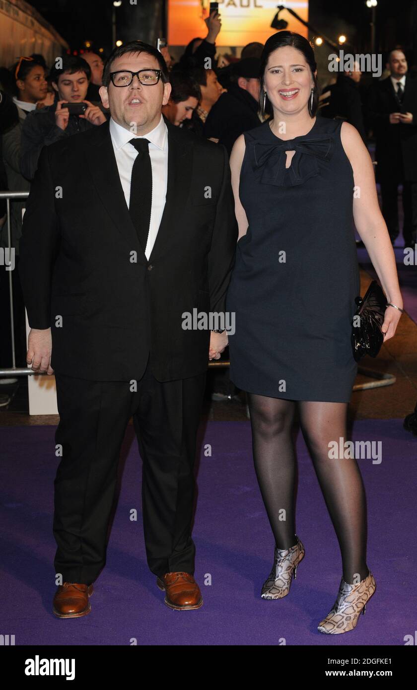 Nick Frost and partner arriving for the European Premiere of Paul ...
