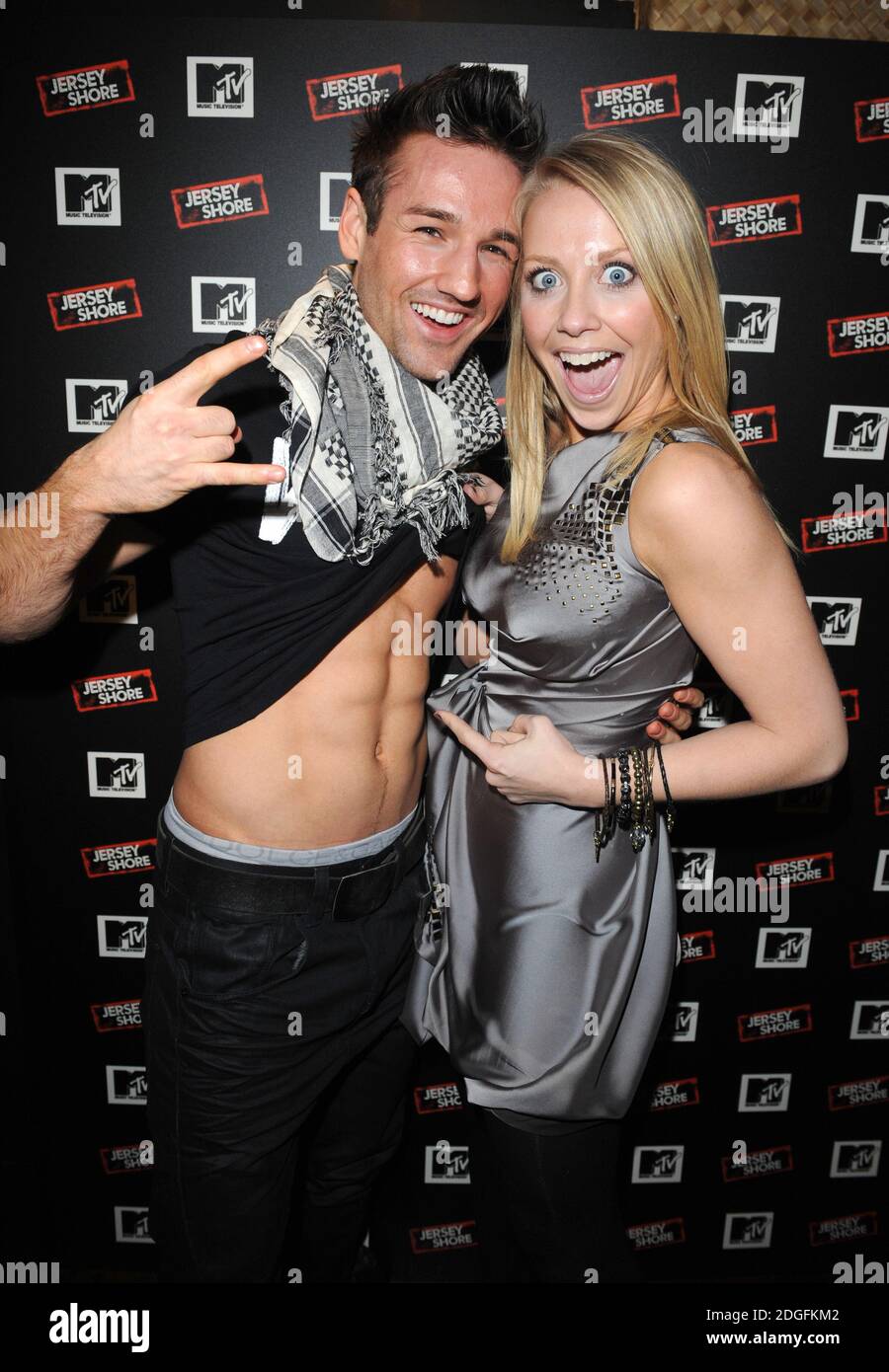 Laura Hamilton and Colin Ratushniak attending MTV's Jersey Shore party ...