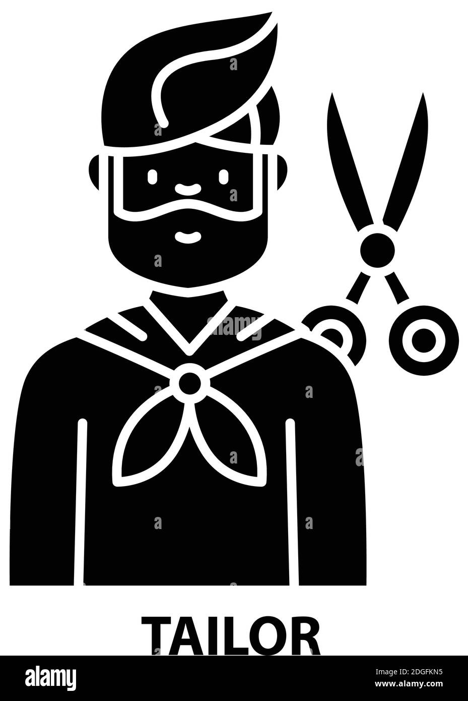 tailor symbol icon, black vector sign with editable strokes, concept ...