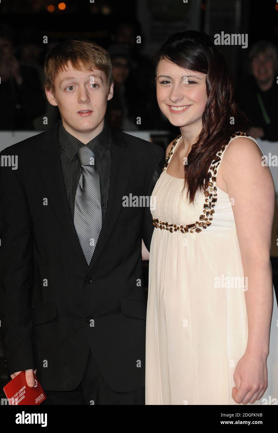 Thomas Turgoose and girlfriend arrives at the 31st London Film Critics ...