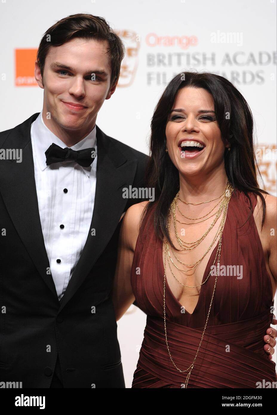 Nicholas Hoult and Neve Campbell in the press room at the 2011 Orange ...