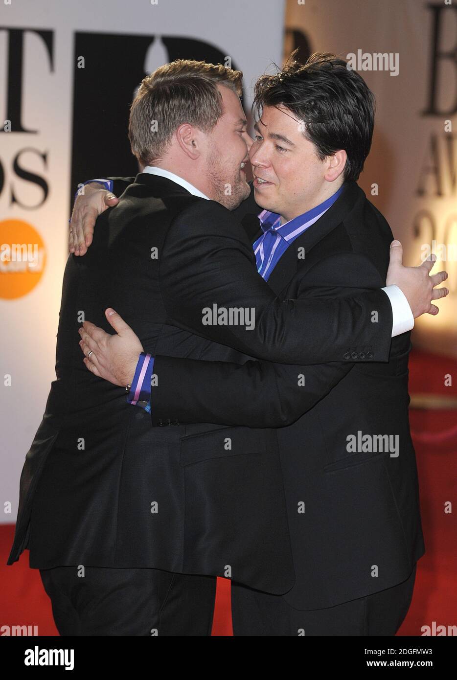 James Corden and Michael McIntyre arriving for the 2011 Brit Awards at ...