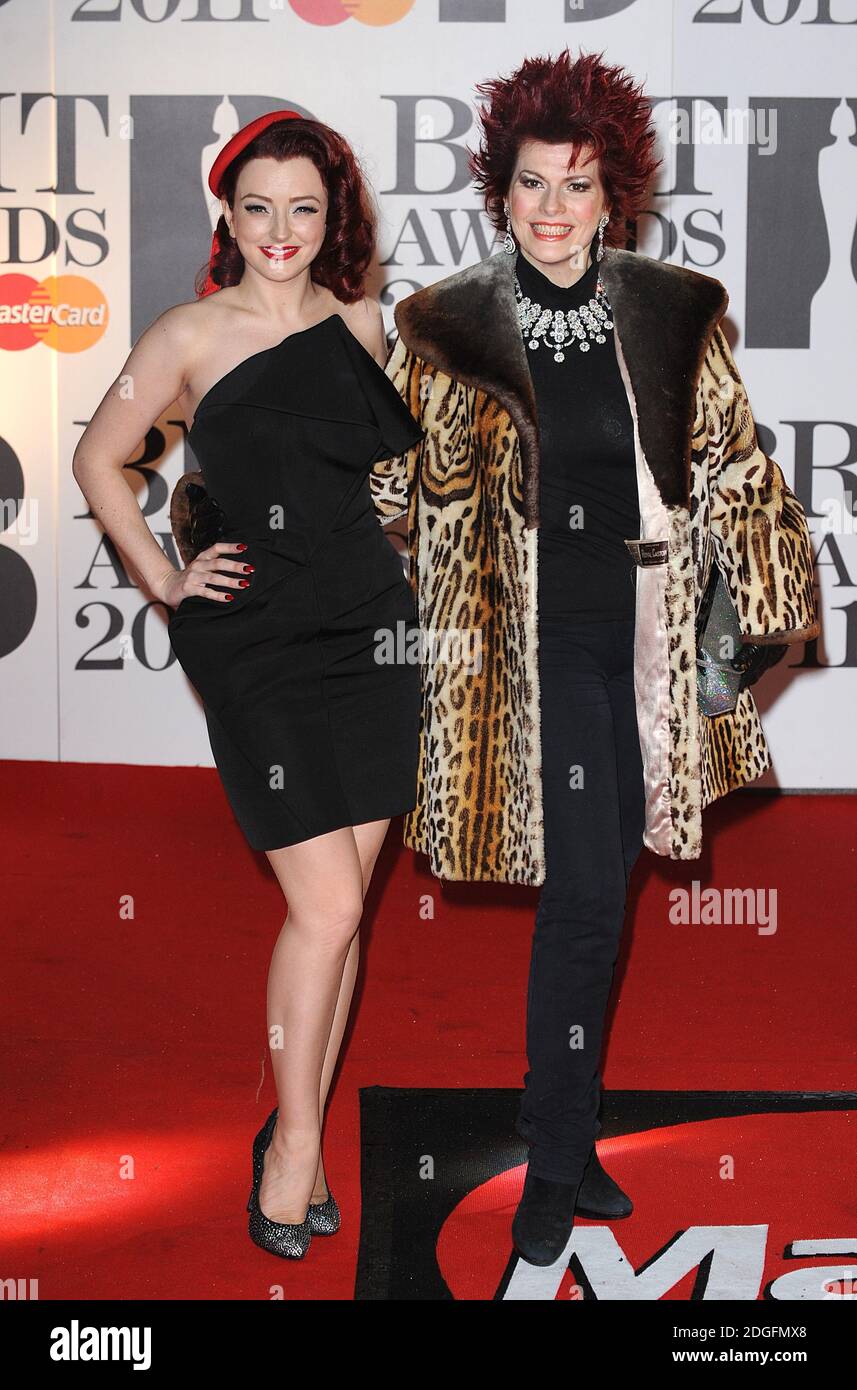 Cleo Rocos (right) arriving for the 2011 Brit Awards at the O2 Arena ...