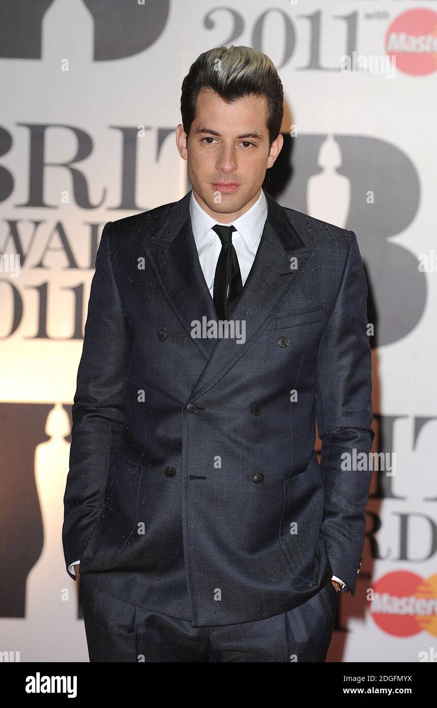 Mark Ronson arriving for the 2011 Brit Awards at the O2 Arena, London ...