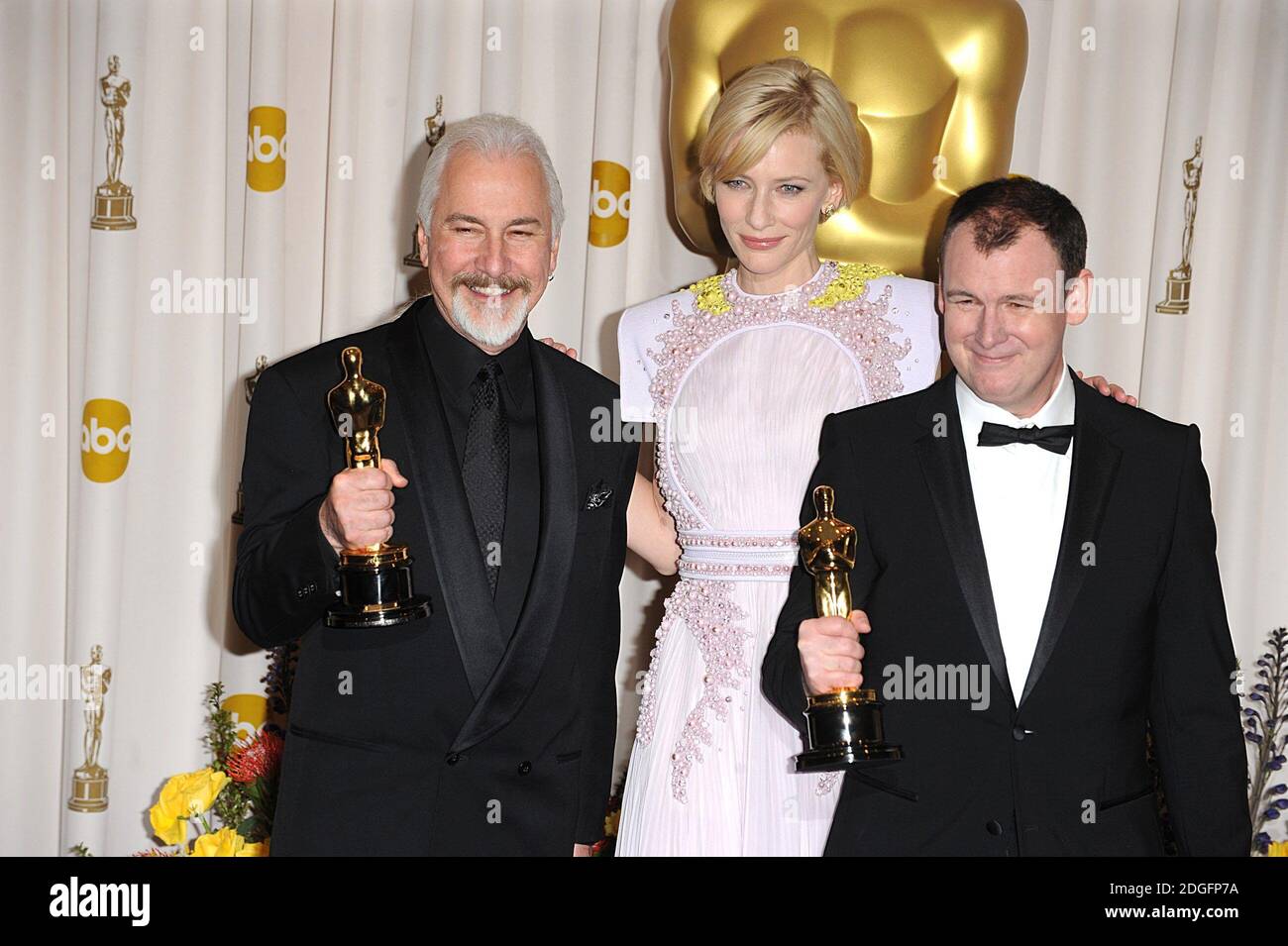 Rick Baker and Dave Elsey with the Achievement In Makeup award ...