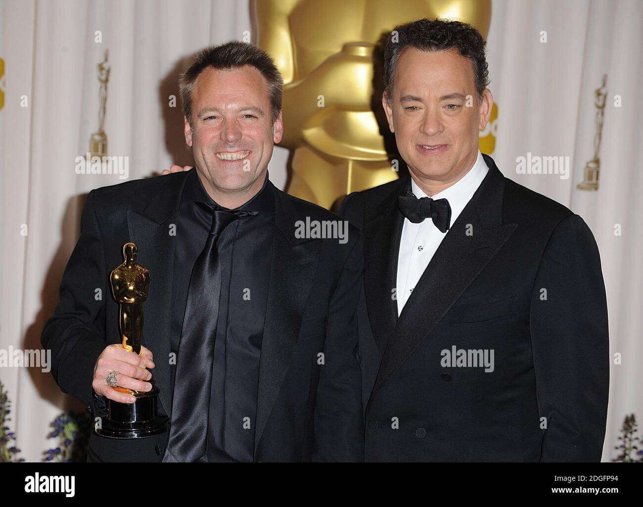 Academy award winner Wally Pfister poses in the press room with the ...