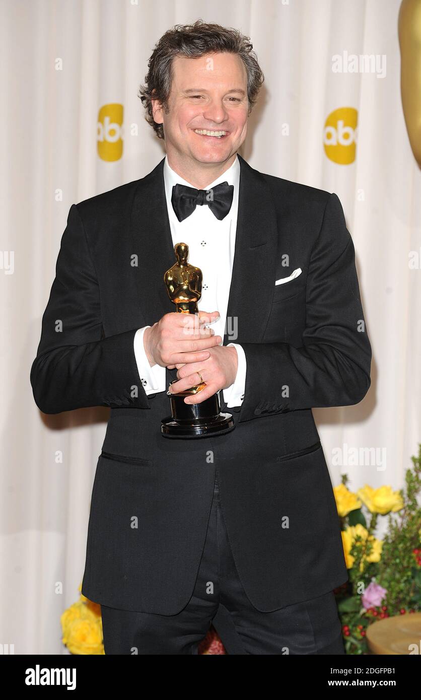 Colin Firth with the Best Actor award, received for The King's Speech ...