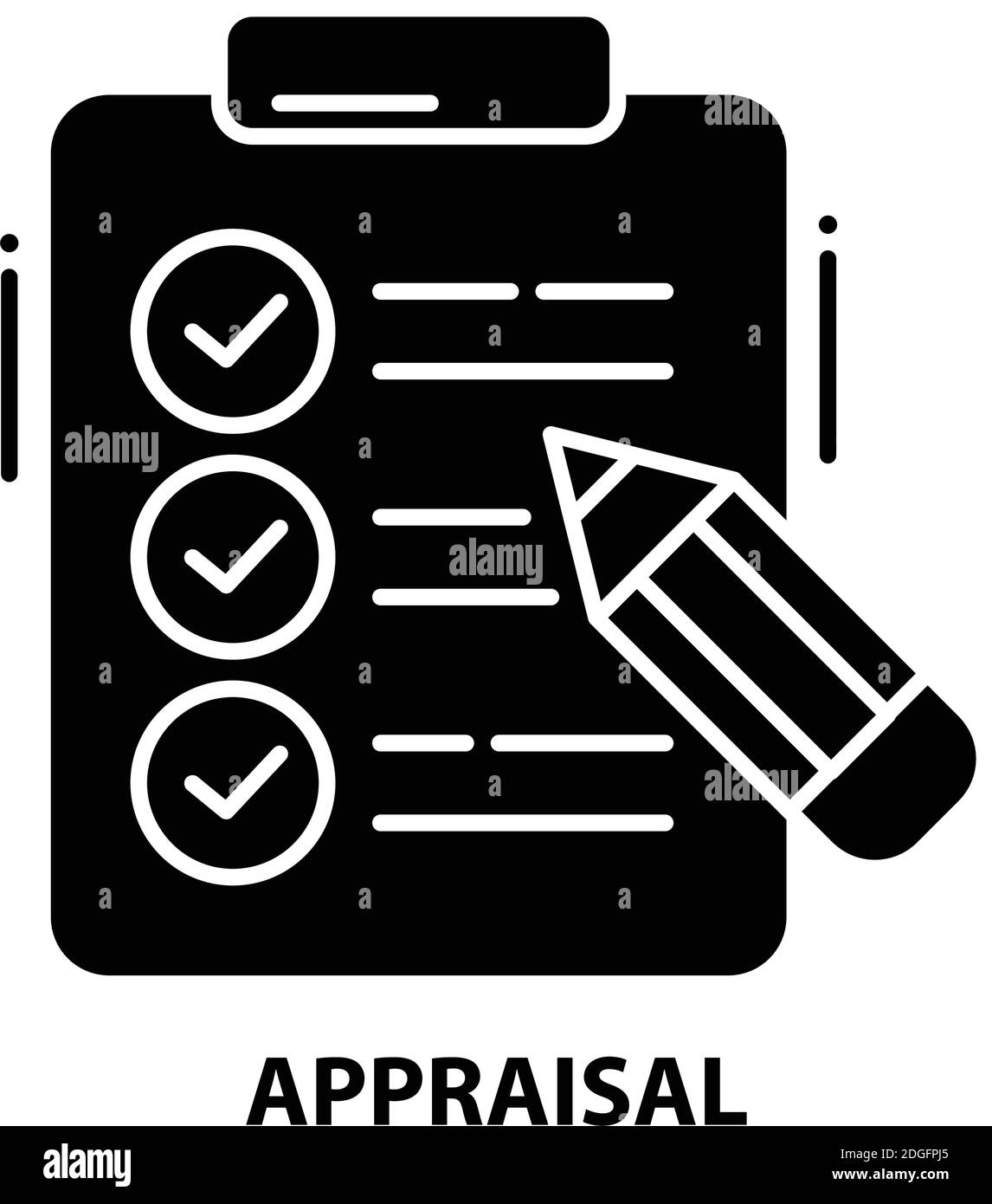 appraisal icon, black vector sign with editable strokes, concept ...