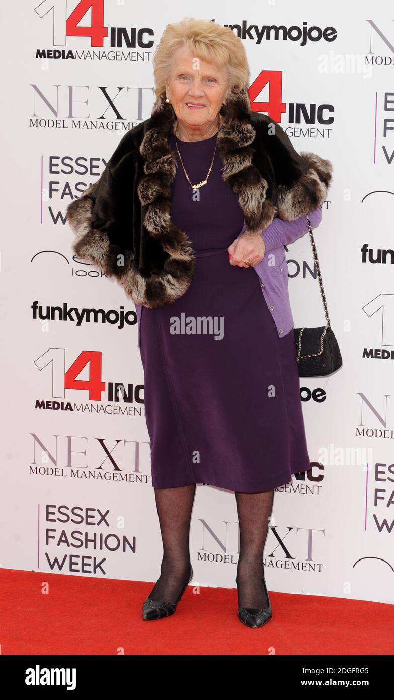 Nanny Pat arriving at Essex Fashion Week VIP Day, the Lakewell Marquee ...