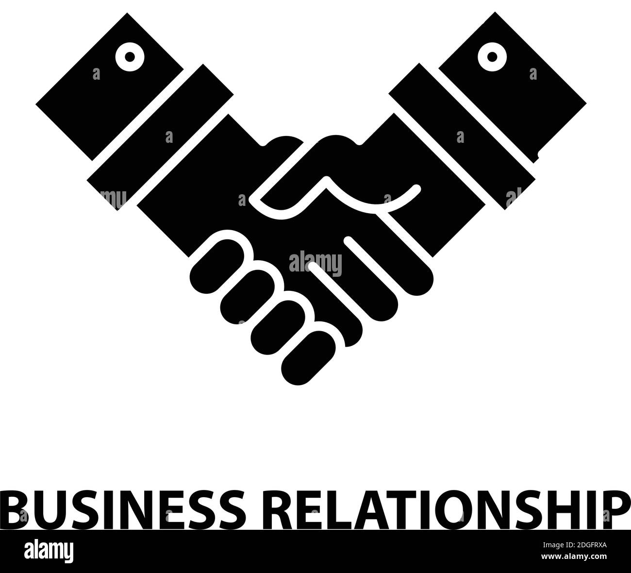 business relationship symbol icon, black vector sign with editable ...