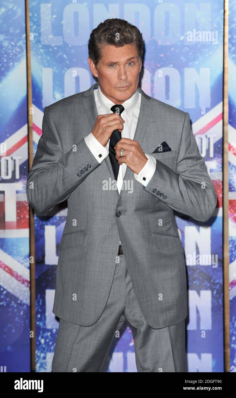 David Hasselhoff at a photocall to promote the programme Britain's Got ...