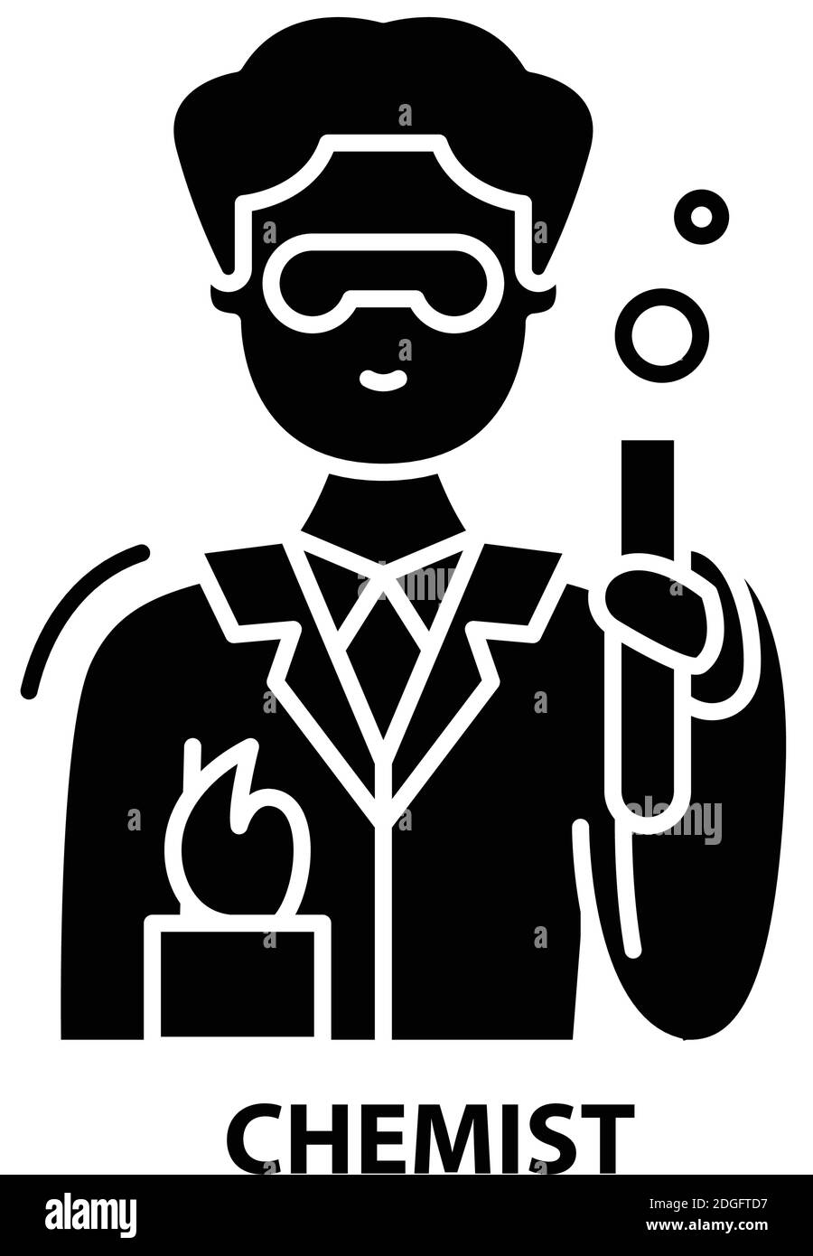 chemist icon, black vector sign with editable strokes, concept ...