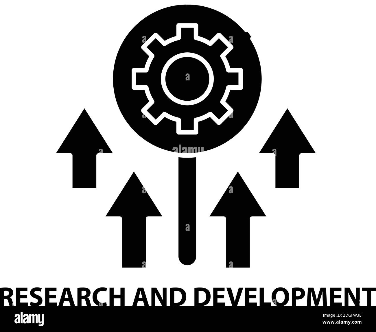research and development icon, black vector sign with editable strokes ...
