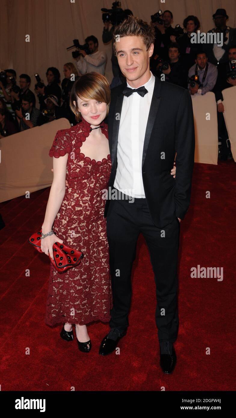 Max Irons and Emily Browning arriving at the Metropolitan Museum ...