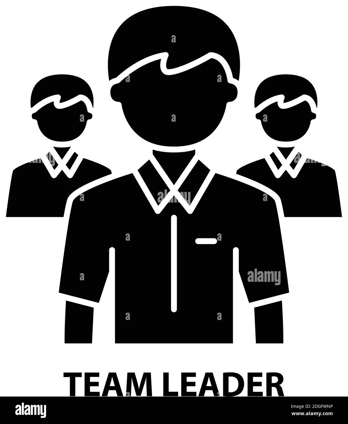 team leader icon, black vector sign with editable strokes, concept ...