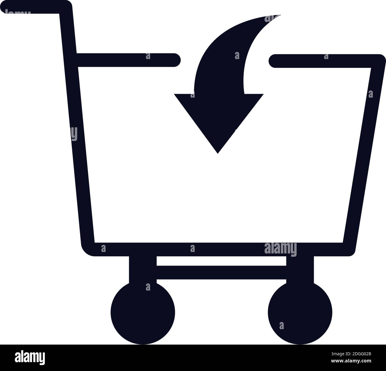 shopping cart trolley with arrow in line style icon vector illustration ...