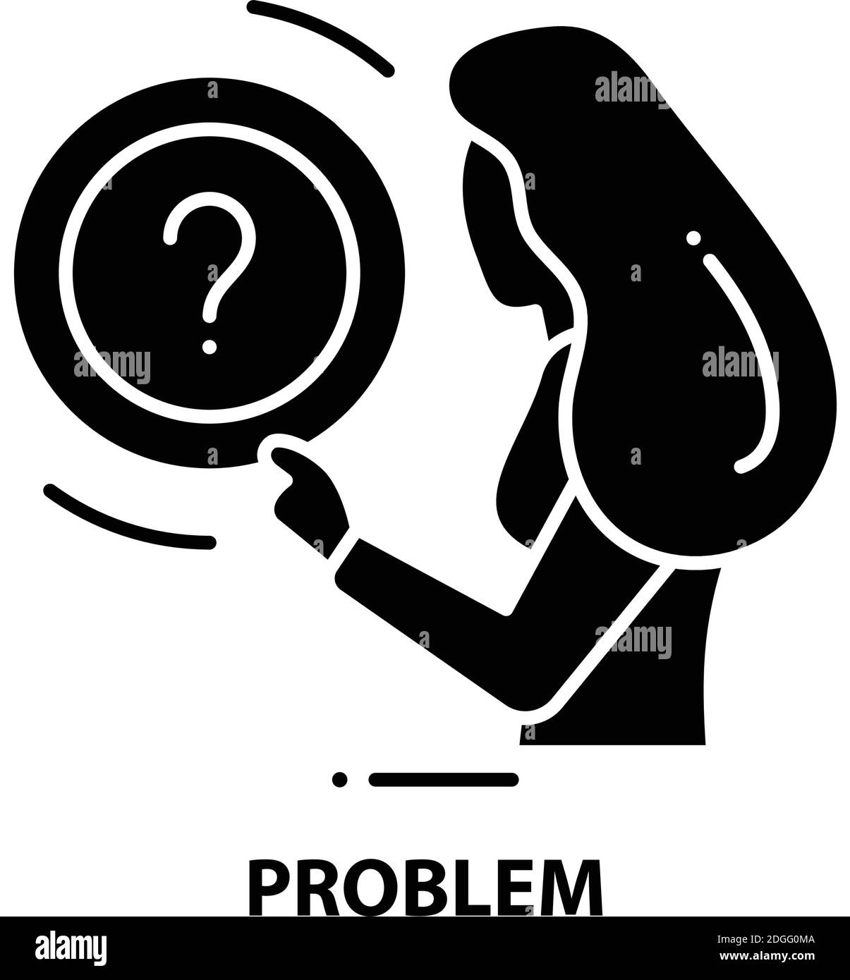problem icon, black vector sign with editable strokes, concept ...