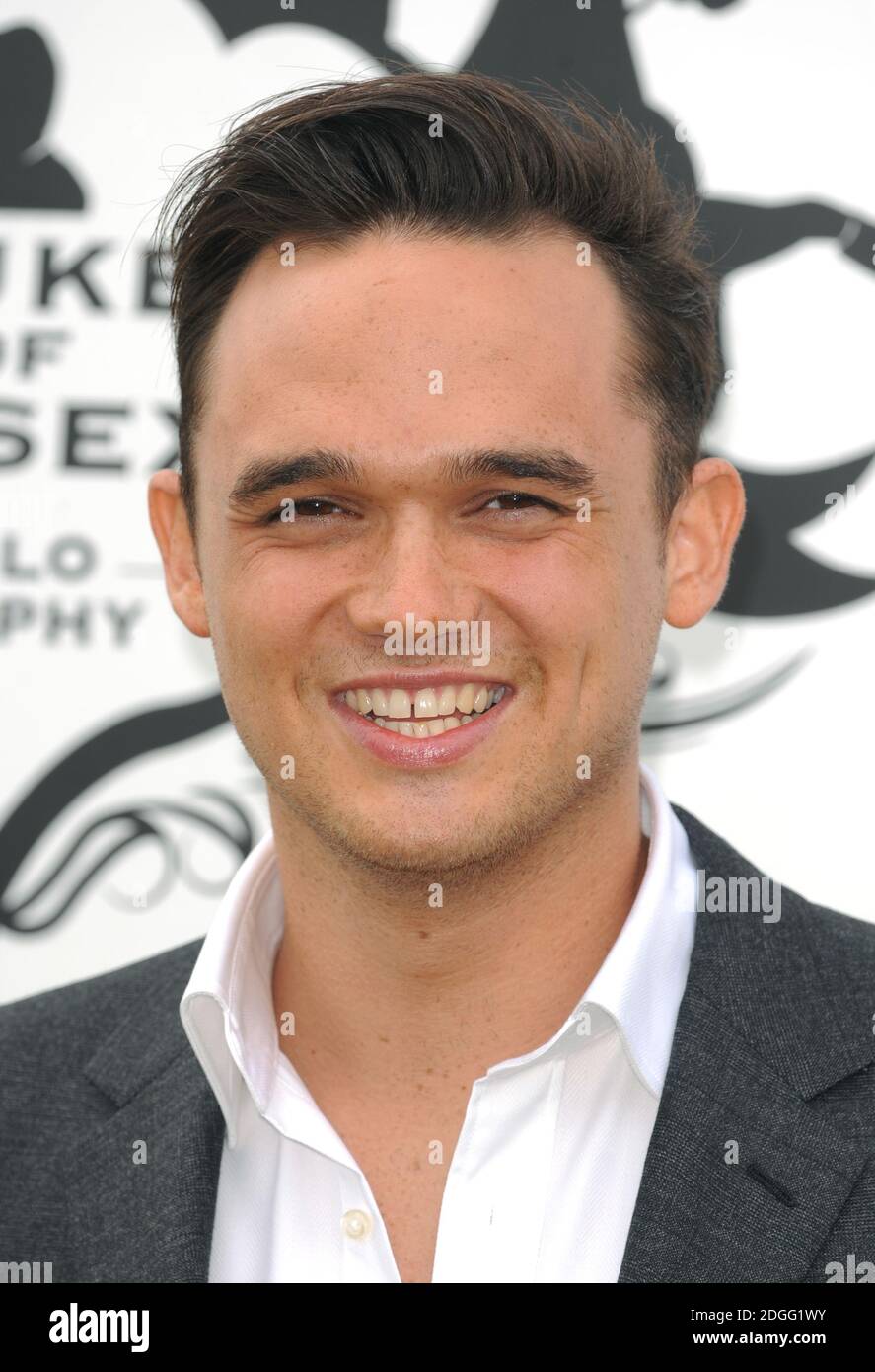 Gareth Gates arrives for the Duke of Essex Polo, Gayners Park, Essex ...