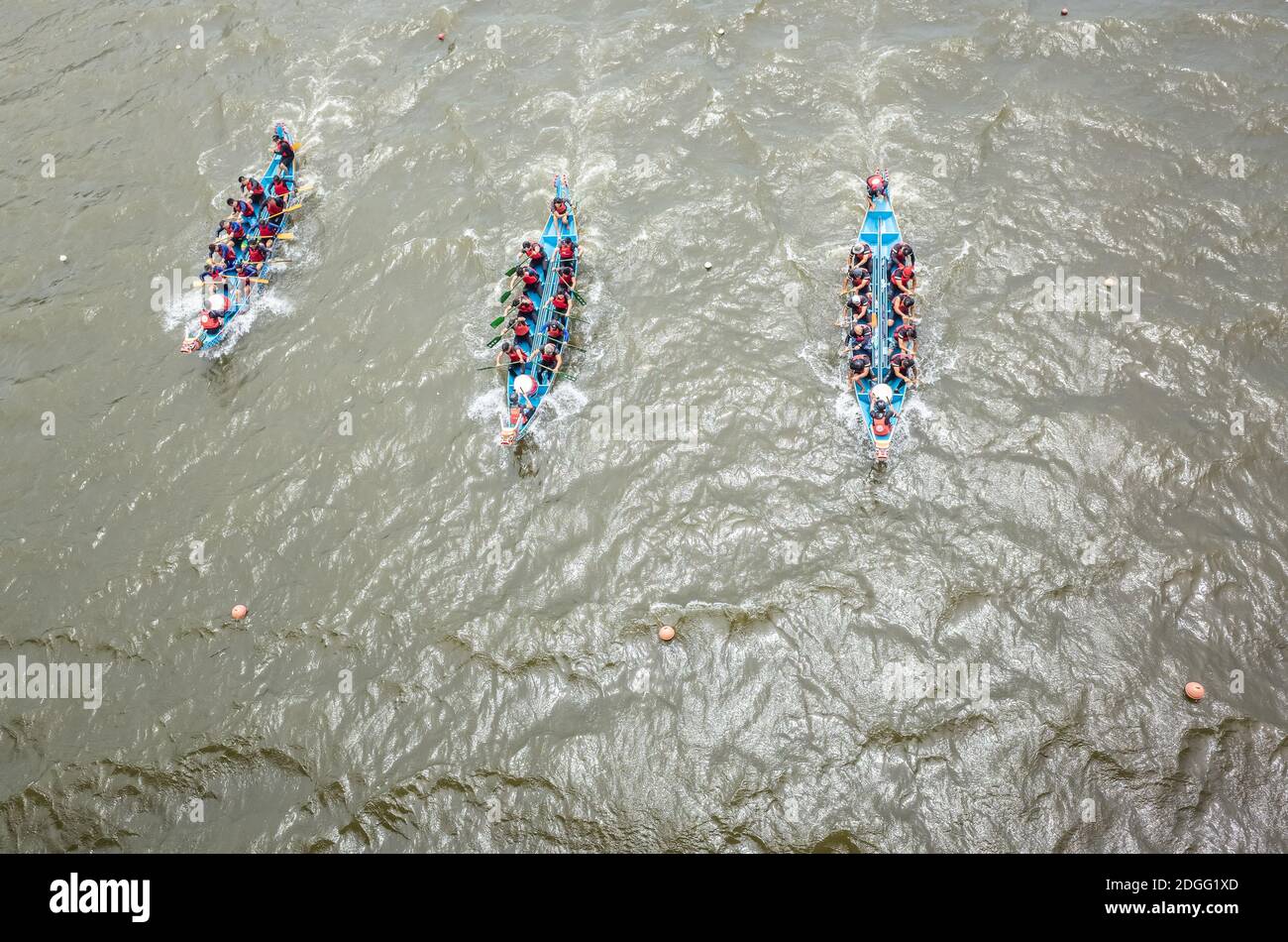 Competitive boat racing in the traditional Dragon Boat Festival Stock ...
