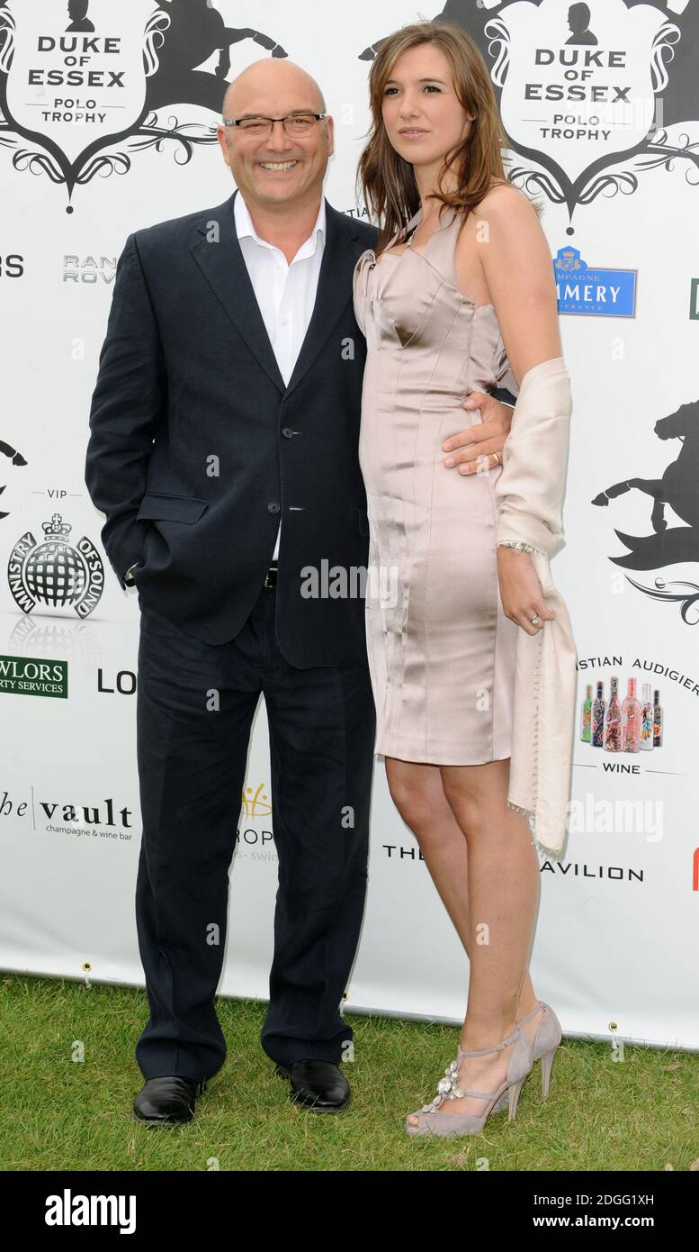 Gregg Wallace and wife arrive for the Duke of Essex Polo, Gayners Park ...