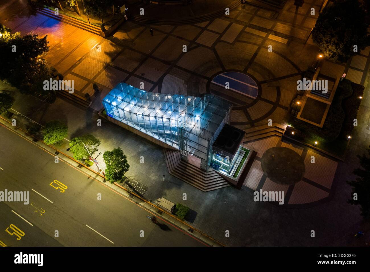 Night scene with MRT station Stock Photo - Alamy