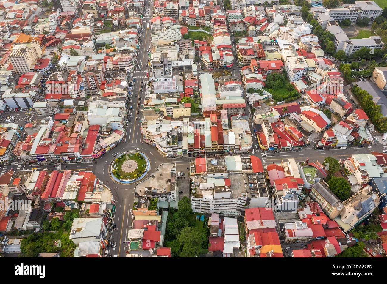 Sunset landscape aerial view of Puli town Stock Photo - Alamy