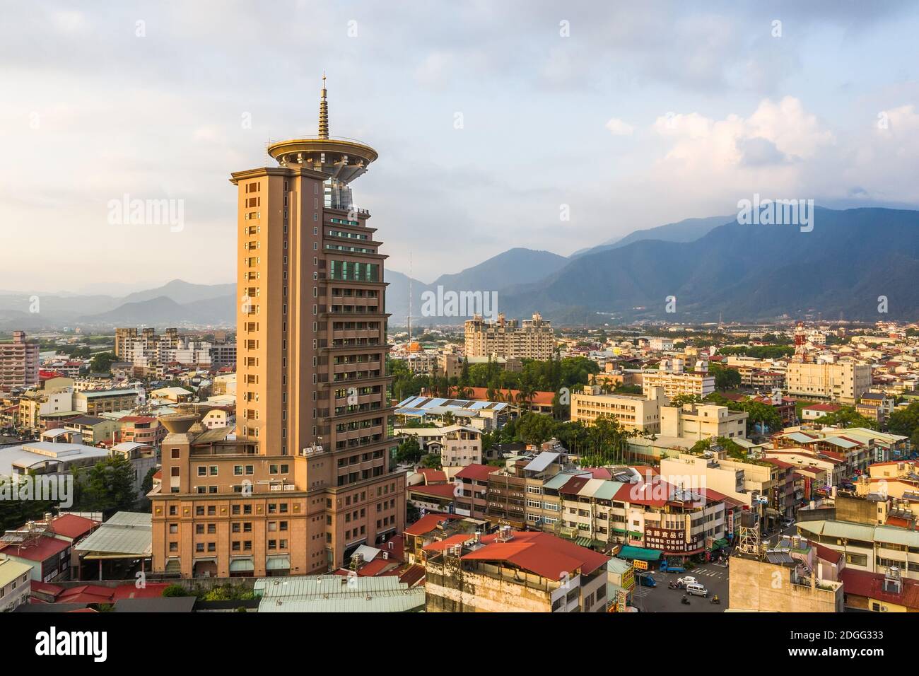 Sunset landscape aerial view of Puli town Stock Photo - Alamy