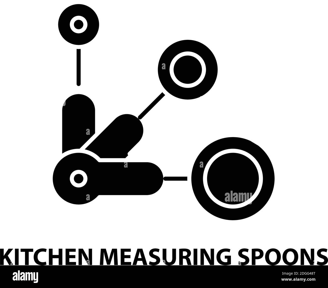 kitchen measuring spoons icon, black vector sign with editable strokes ...