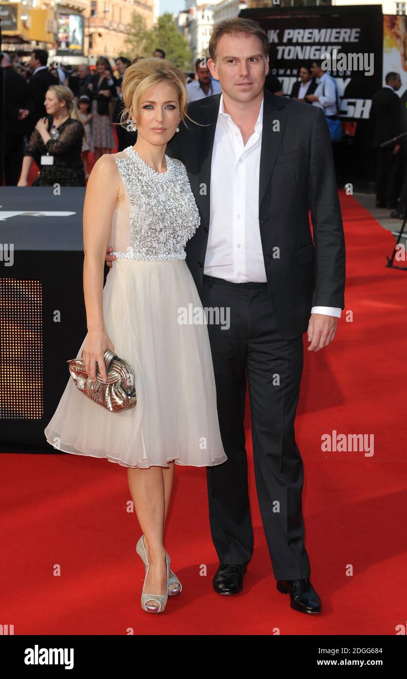Gillian Anderson and husband arriving at the World Premiere of Johnny ...