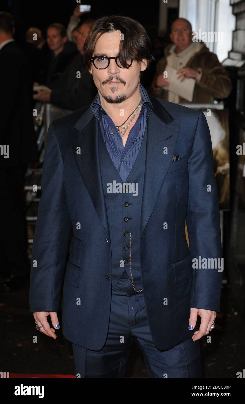 Johnny Depp arriving at the European Premiere of The Rum Diary, Odeon ...