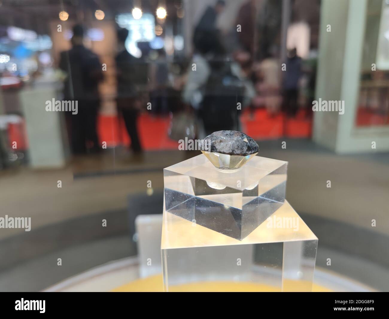 An 88-carat super black diamond, is on display at the 2020 China ...