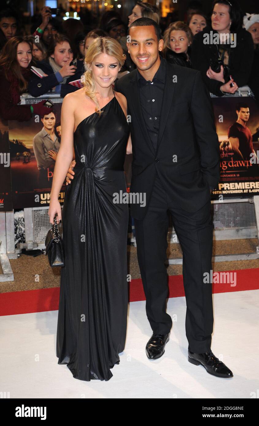 Theo Walcott and Melanie Slade arriving at The Twilight Saga, Breaking ...