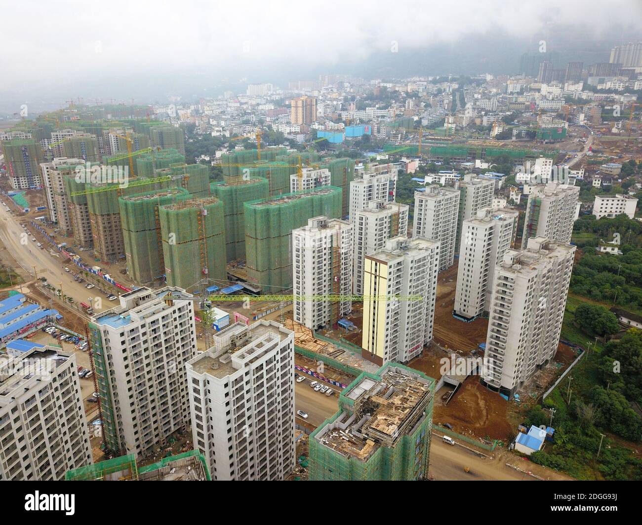 An aerial view of the resettlement houses of the North Gate of the ...