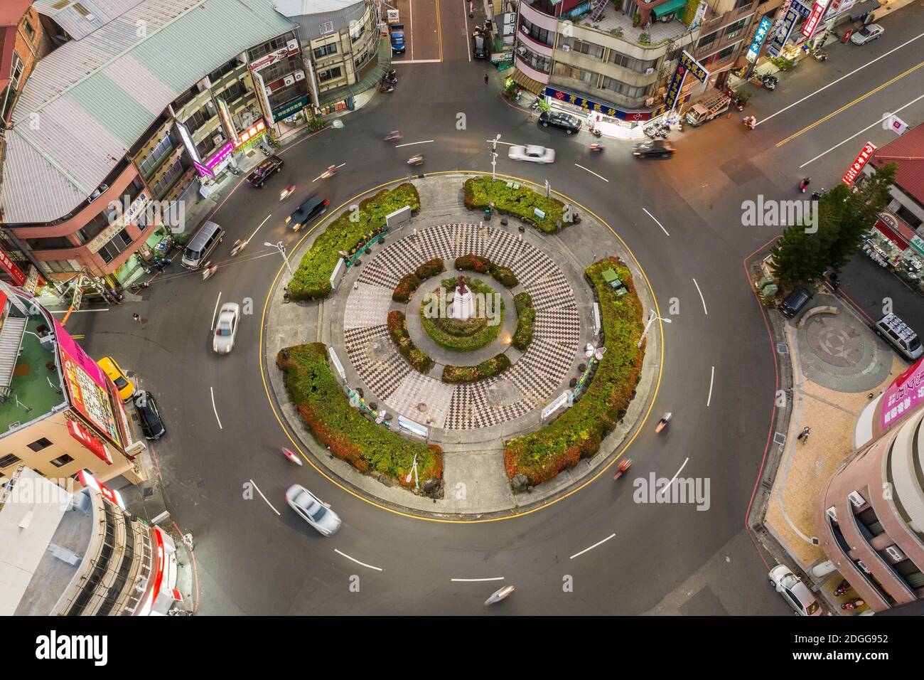 Aerial view of Puli town with buildings in the evening Stock Photo - Alamy