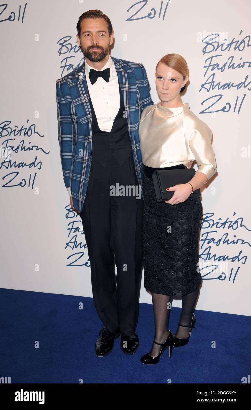 Patrick Grant and guest arriving at the British Fashion Awards 2011 ...