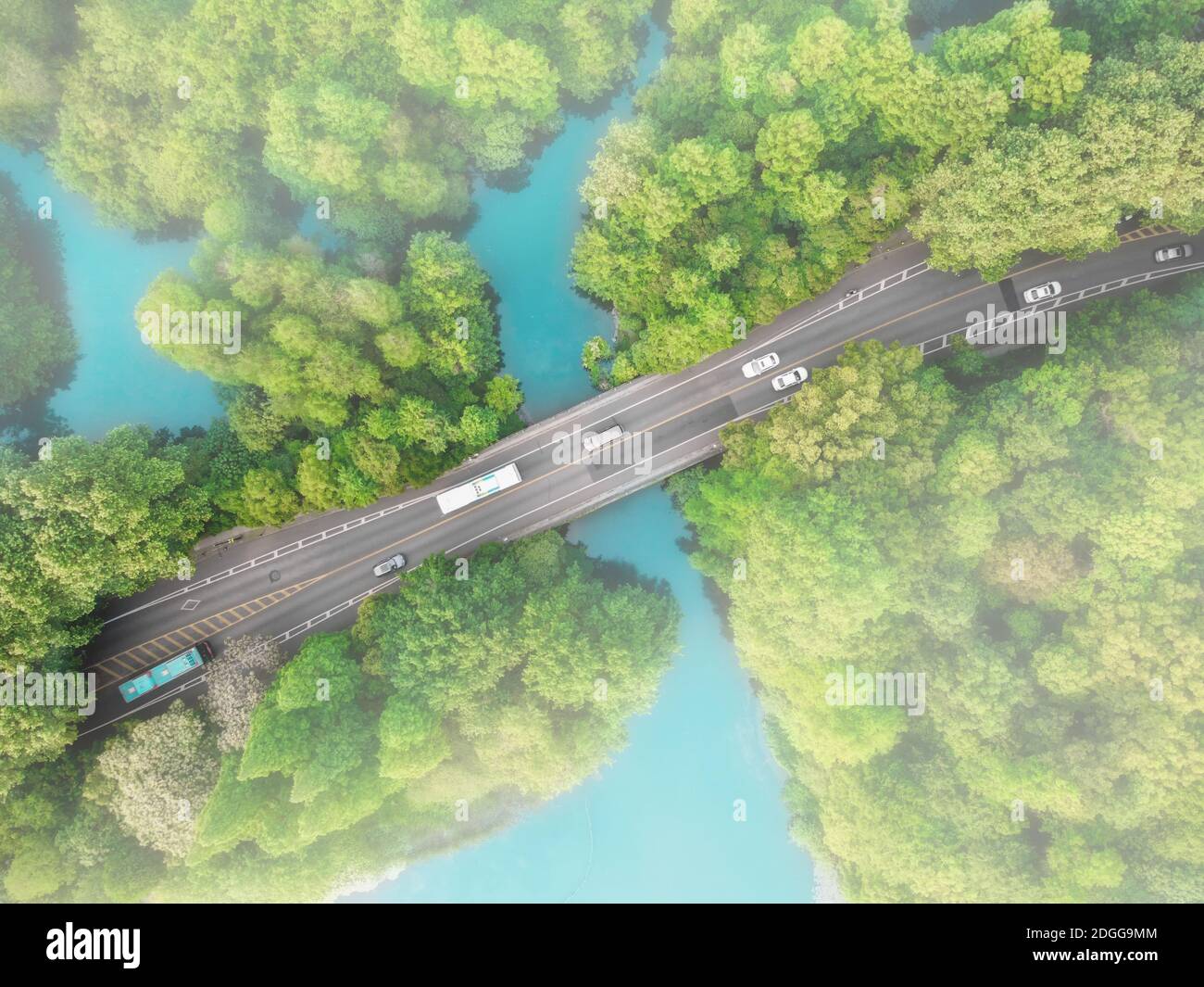 In this undated photo, the aerial view of Jingxing Bridge in Spring is ...