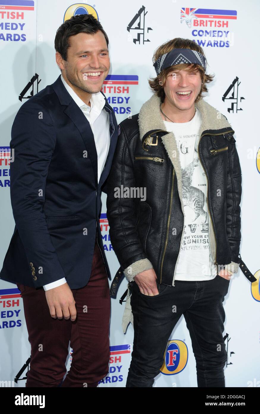 Mark Wright and Dougie Poynter arriving at The British Comedy Awards ...