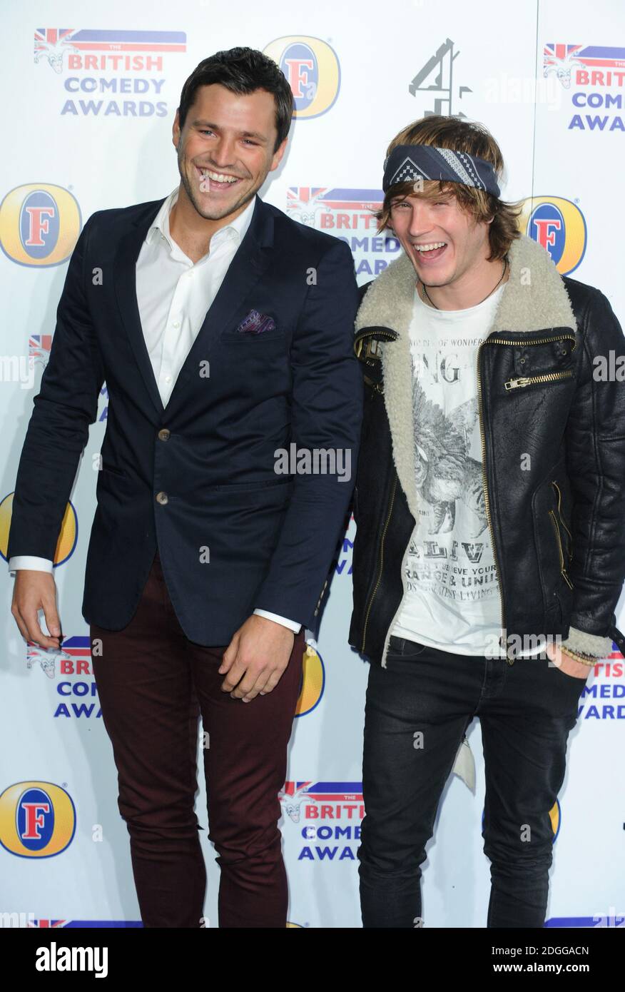 Mark Wright and Dougie Poynter arriving at The British Comedy Awards ...