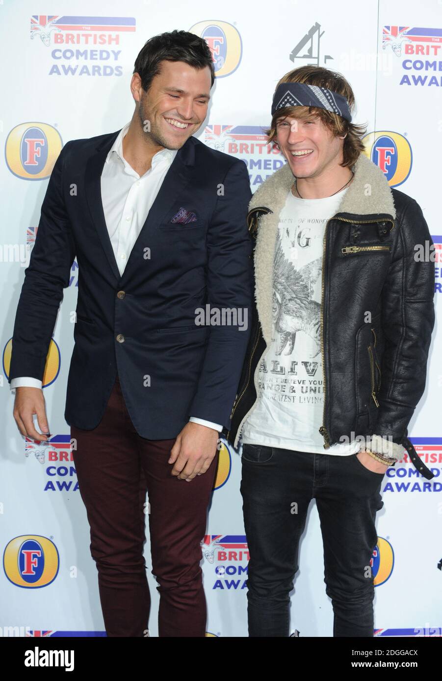 Mark Wright and Dougie Poynter arriving at The British Comedy Awards ...