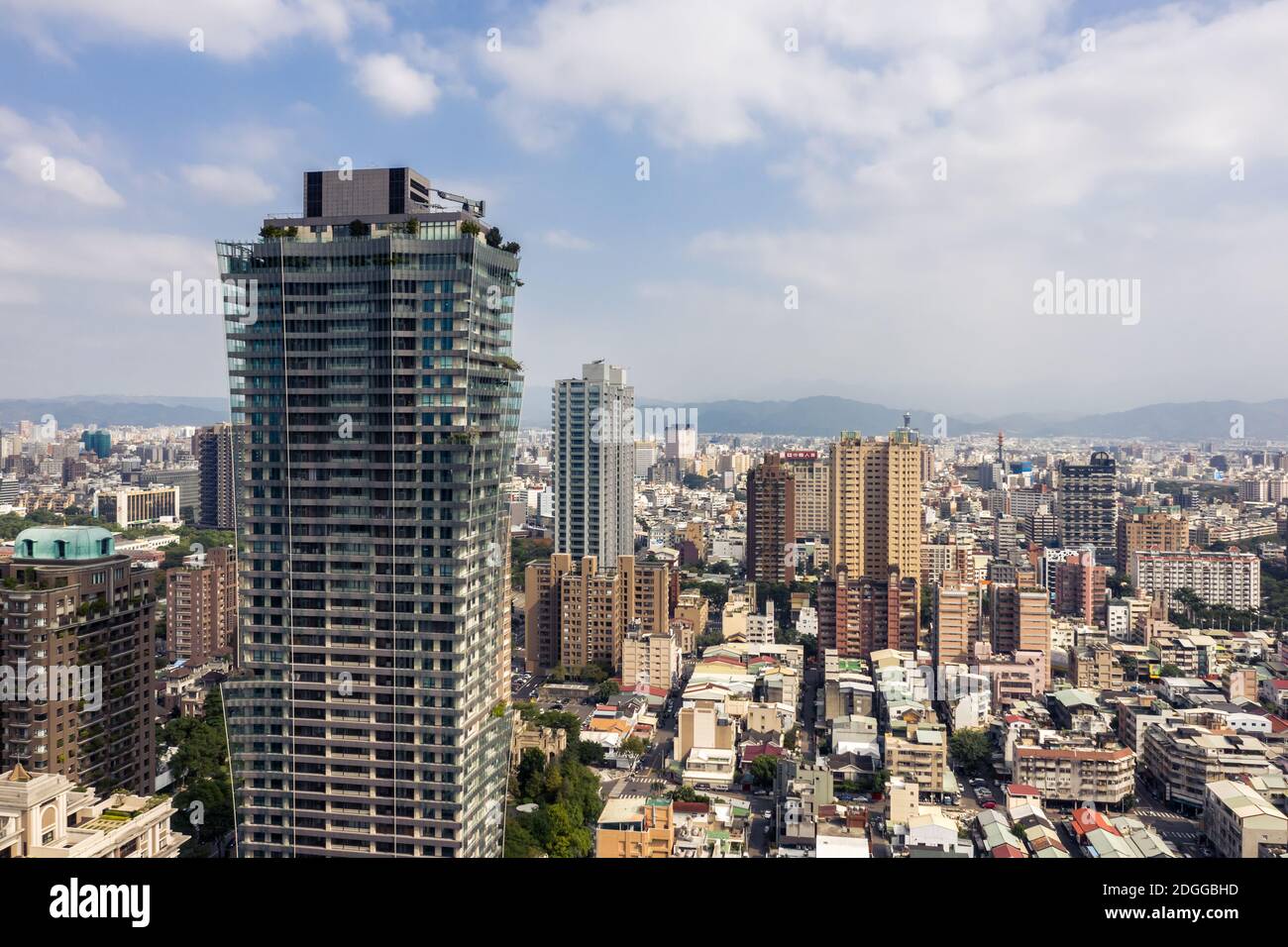 Cityscape of Taichung city with skyscrapers and blue sky Stock Photo ...