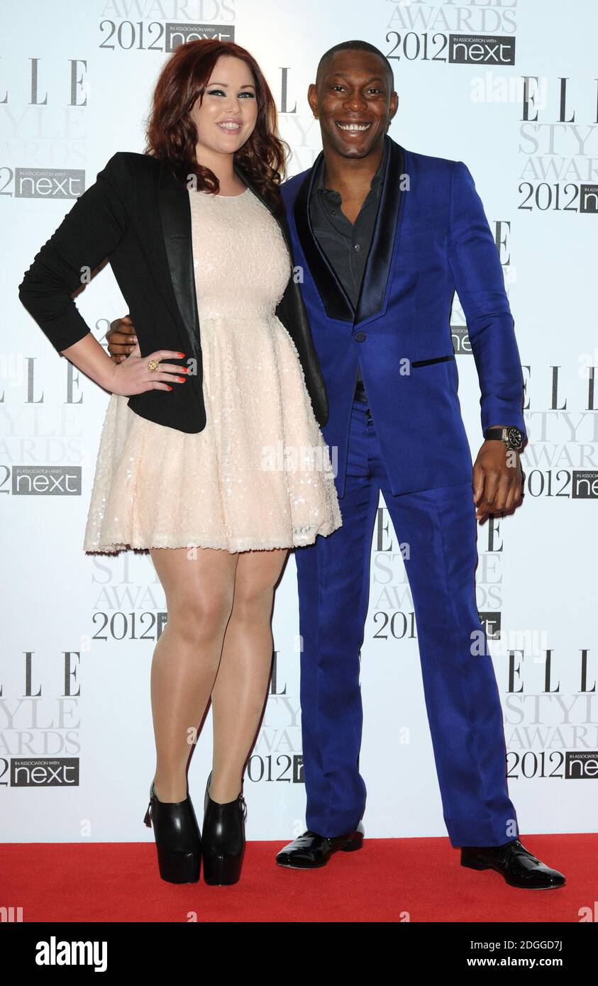 Dizzee Rascal and guest arriving at The Elle Style Awards 2012, The ...