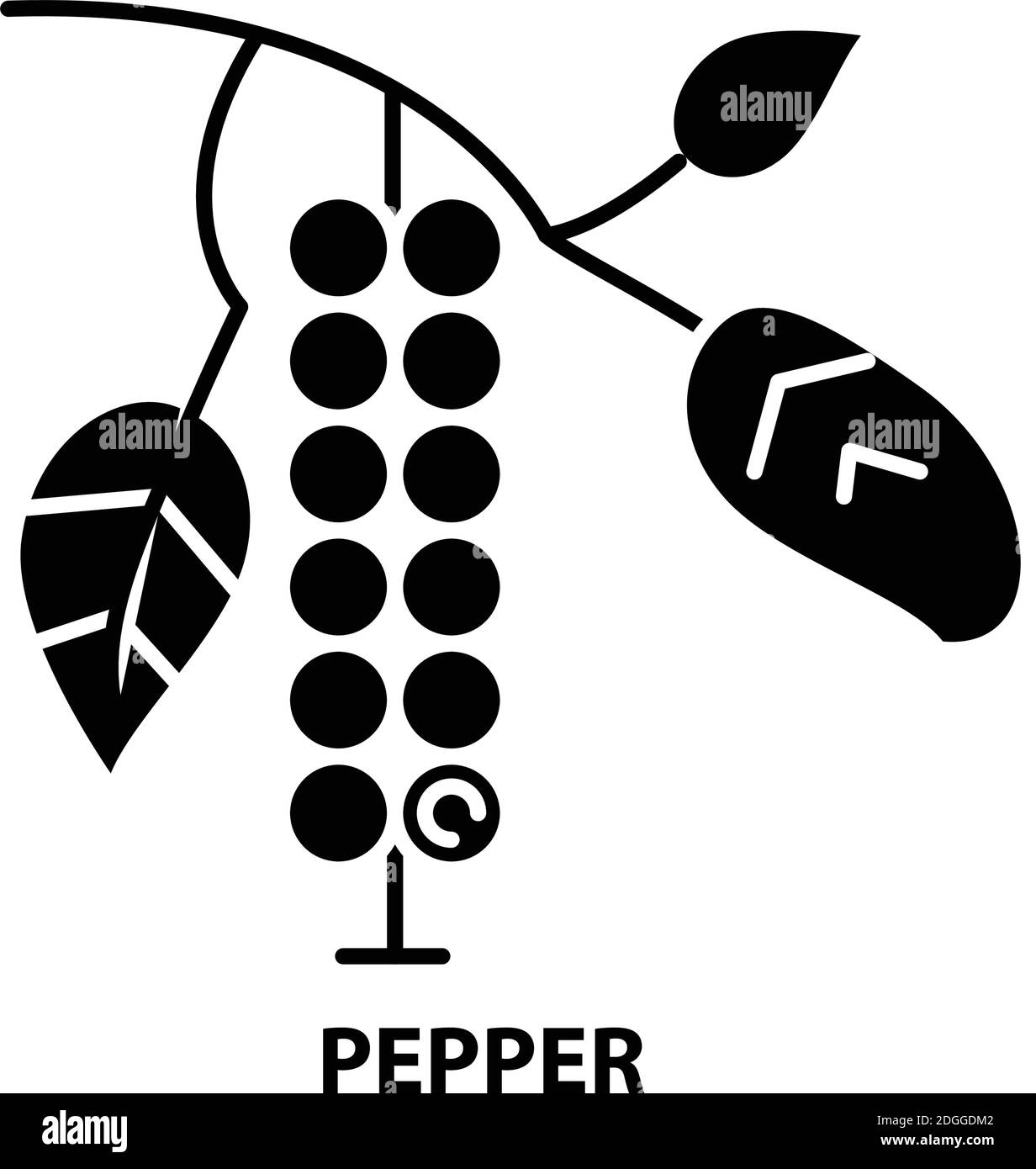 pepper symbol icon, black vector sign with editable strokes, concept ...